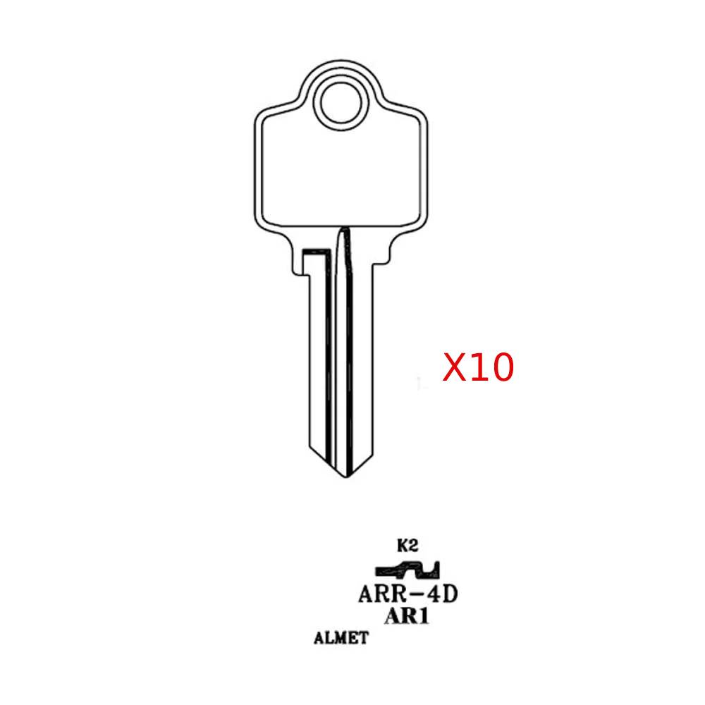 JMA ARR-4DE / AR1 / N1179 5-Pin Arrow Key Blank - Brass (Pack of 10 ...