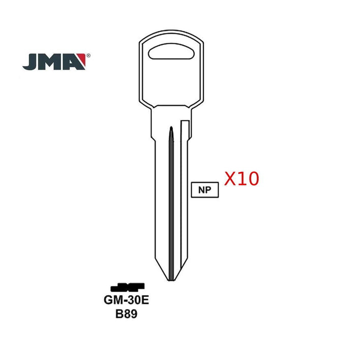 GM Key Blank - B89 / GM-30E (Packs of 10) – Locksmith Keyless