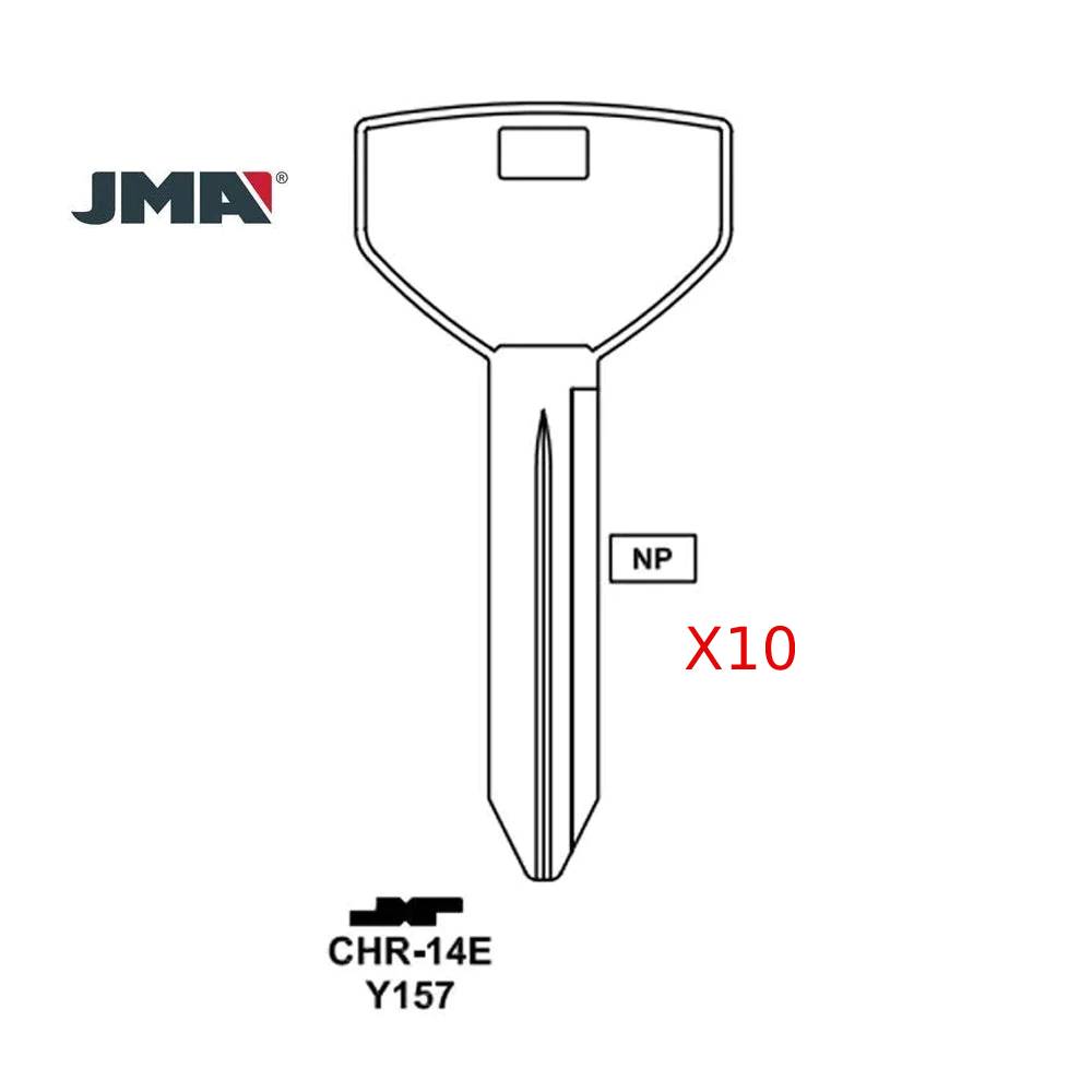 Chrysler Jeep Dodge Mitsubishi Key Blank - Y157 / CHR-14E (Packs of 10