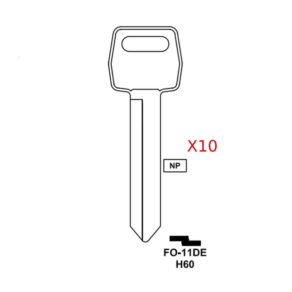 Ford Lincoln Mercury Key Blank - H60 / FO-11DE (Packs of 10 ...
