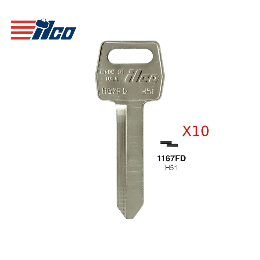 Ford Lincoln Mercury Key Blank - FO-21DE / H51 (Packs of 10 ...