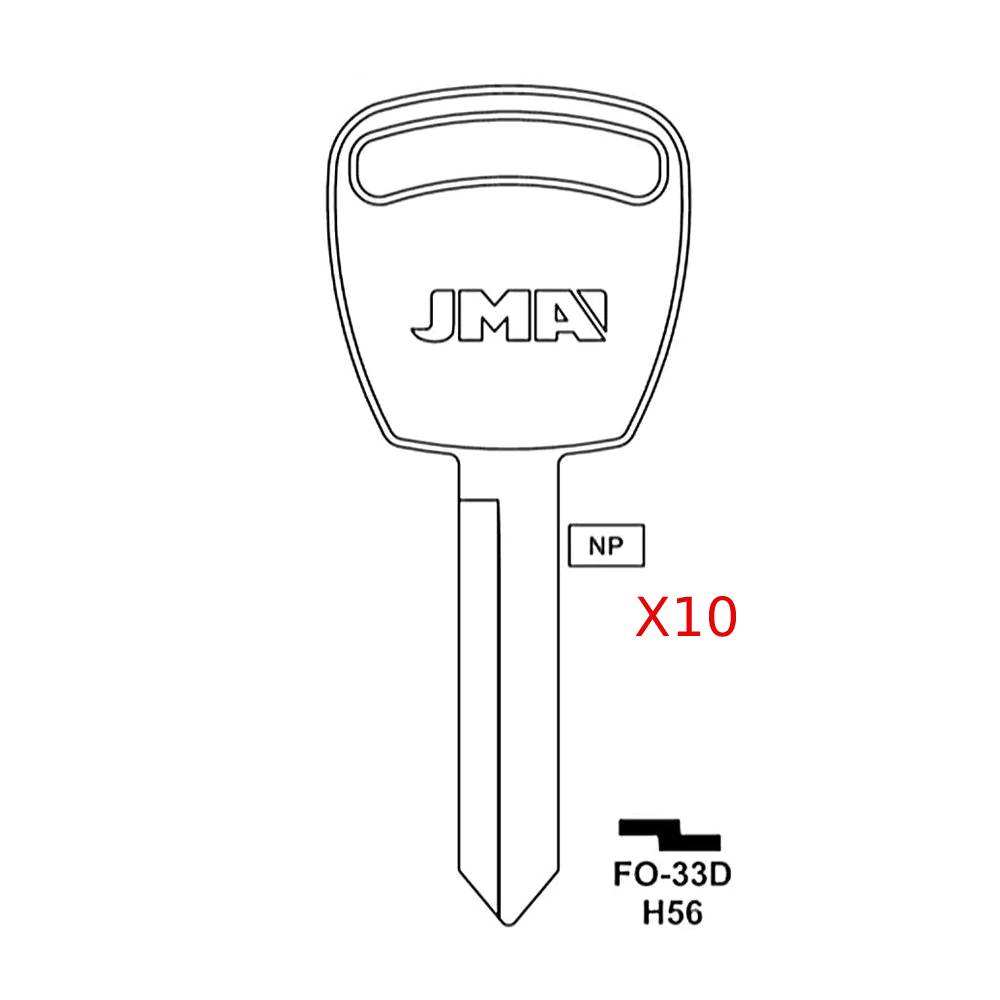 Ford Key Blank - H56 / FO-33D (Packs of 10) – Locksmith Keyless