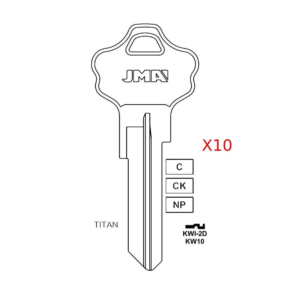 A1176ST Kwikset Commercial & Residencial Key Blank - KW10 / KWI-2D (Pa ...