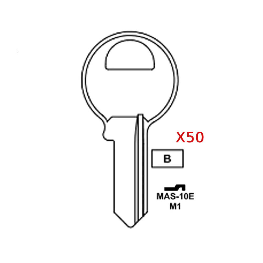 1092 Master 4-Pin Padlock Key Blank - Brass - M1 BR / MAS-10E (Packs o ...