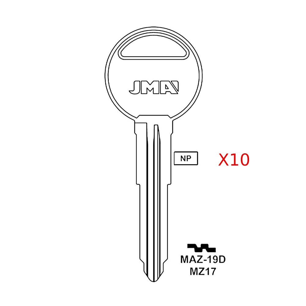 Mazda Key Blank - MZ17 / MAZ-19D (Packs of 10) – Locksmith Keyless