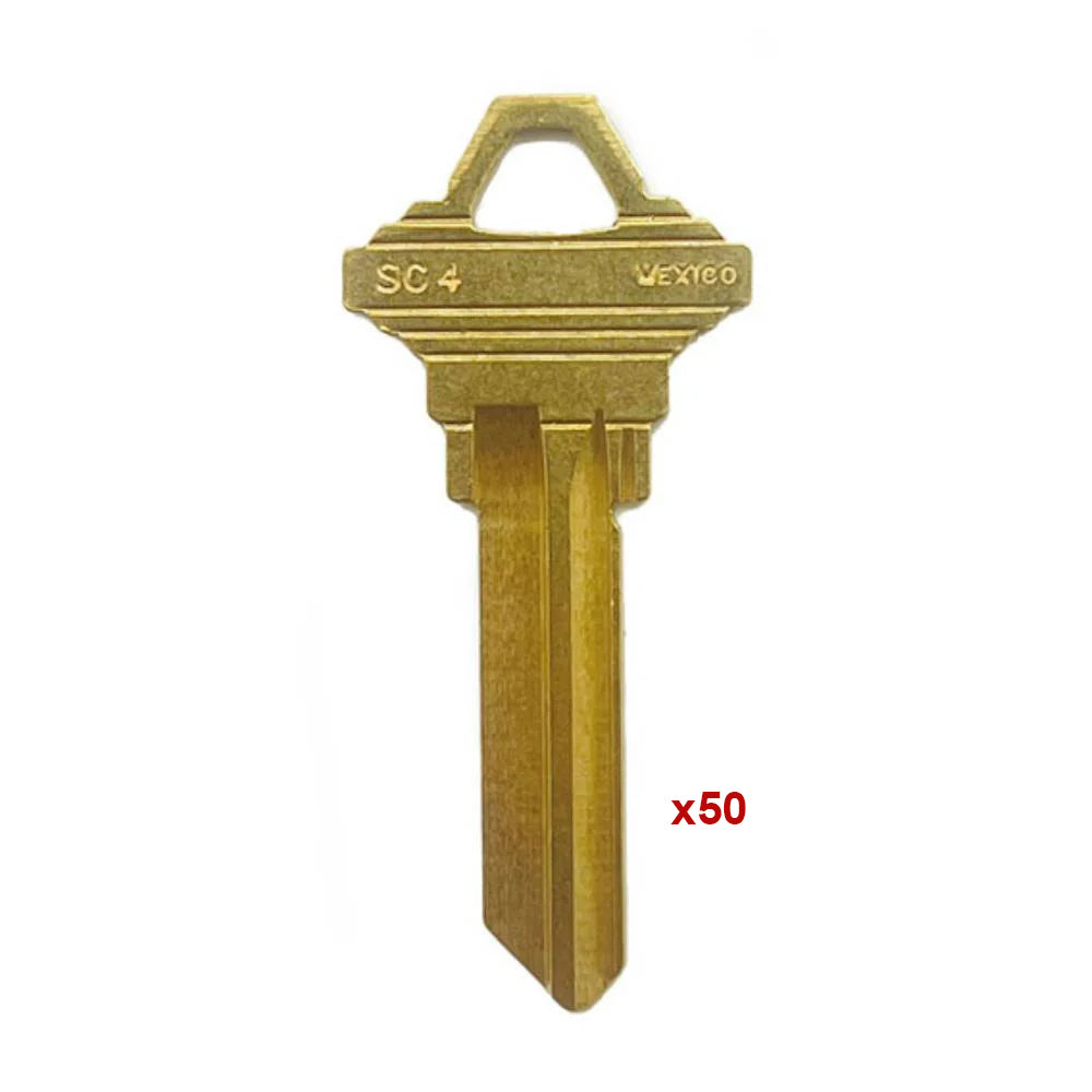 A1145E 6-Pin Schlage Key Blank - Brass - SC4 BR / SLG-4E-BR (Packs of