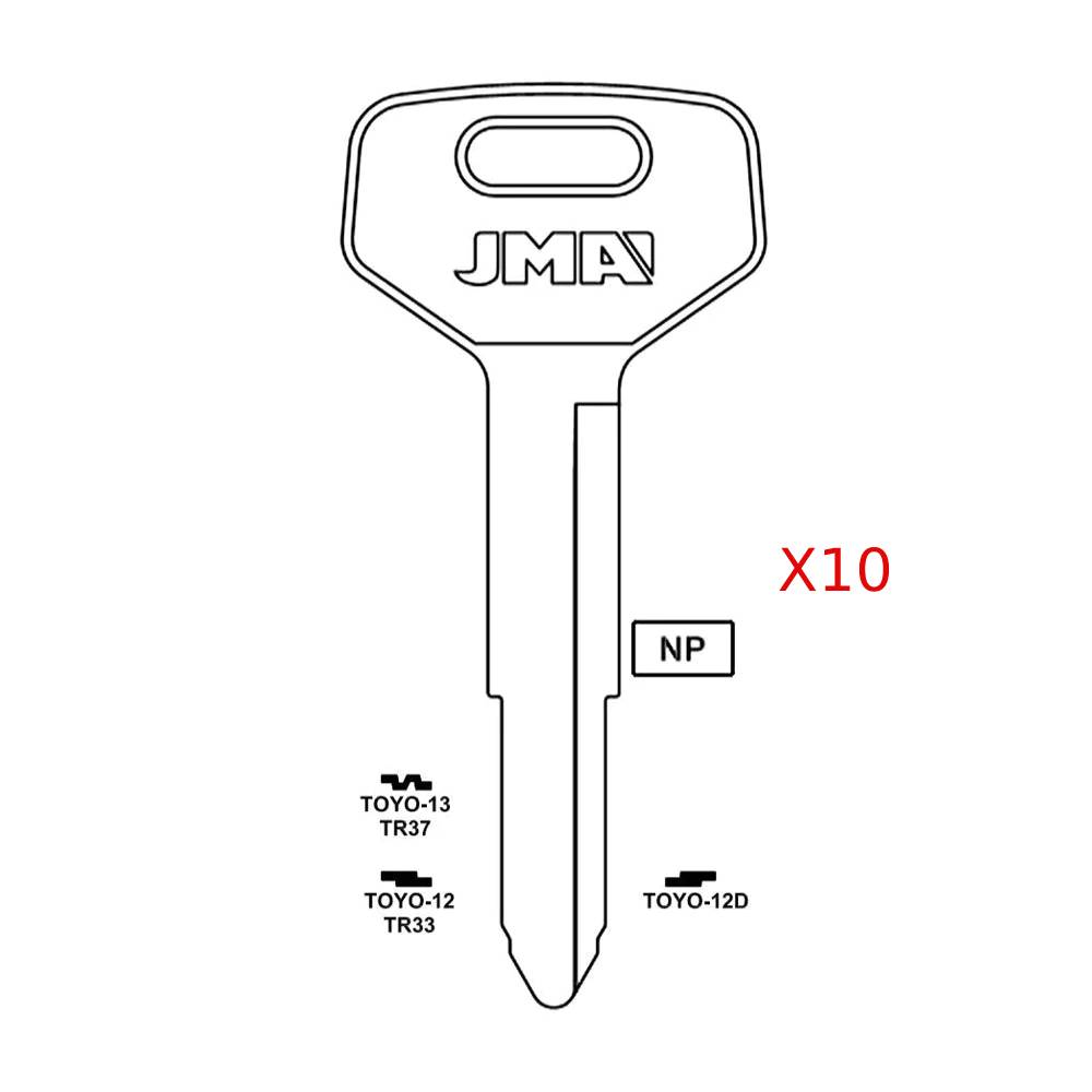 Toyota Key Blank - TR33 / TOYO-12 (Packs of 10)