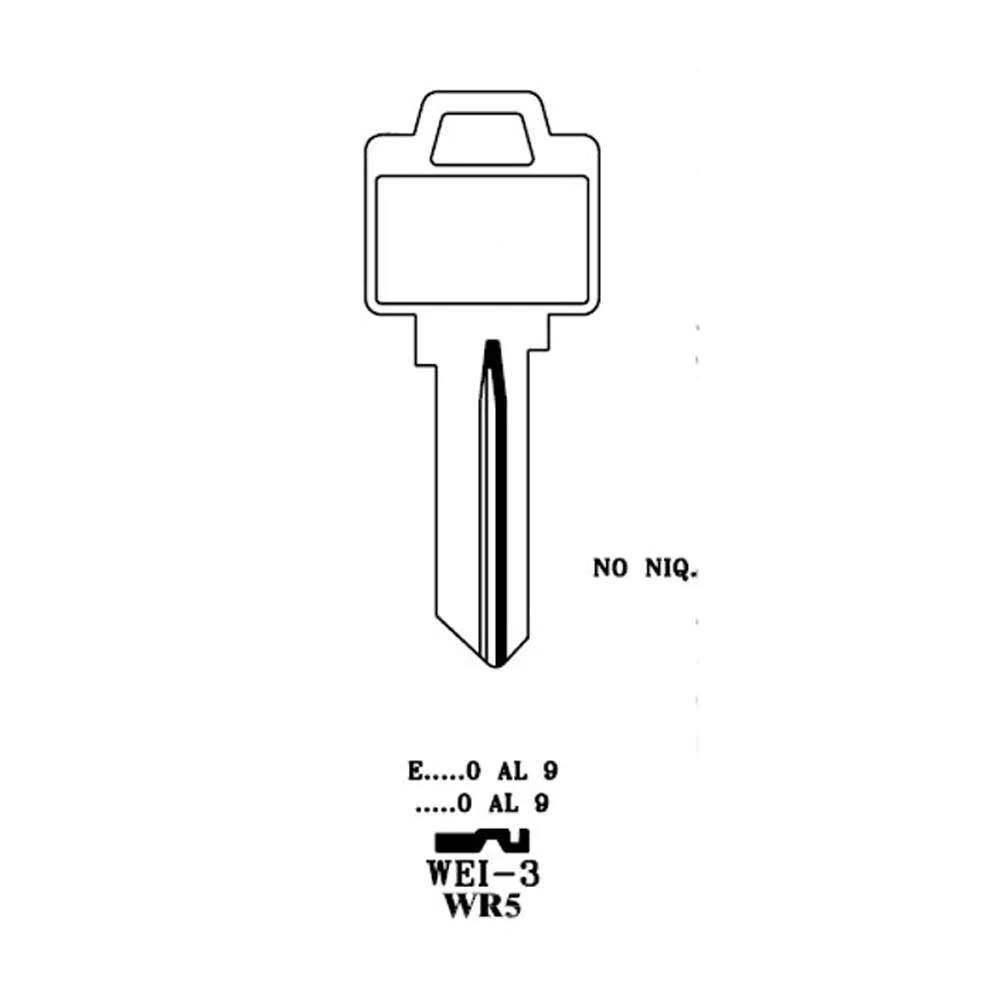 JMA WEI-3E-BR / WR5 / N1054WB 5-Pin Weiser Key Brass Finish – Locksmith ...