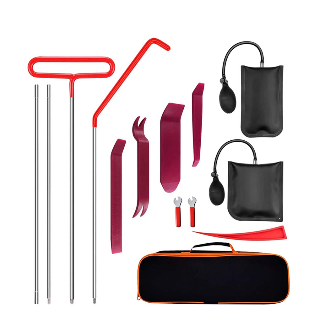 ECS AUTO PARTS 14 Pieces Car Opening Tool Kit with Air Wedges and Long ...