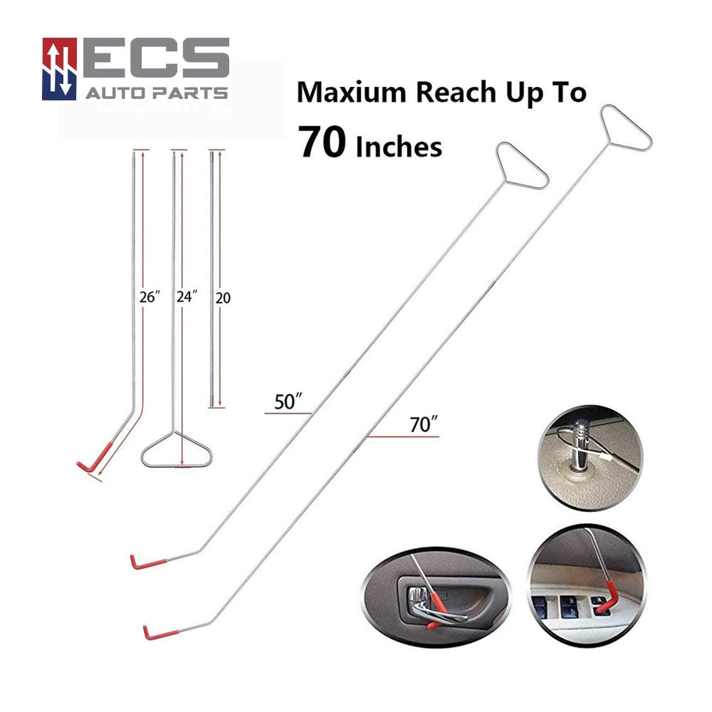 ECS AUTO PARTS 19 Pieces Vehicle Door Unlocking Stainless Steel Long R