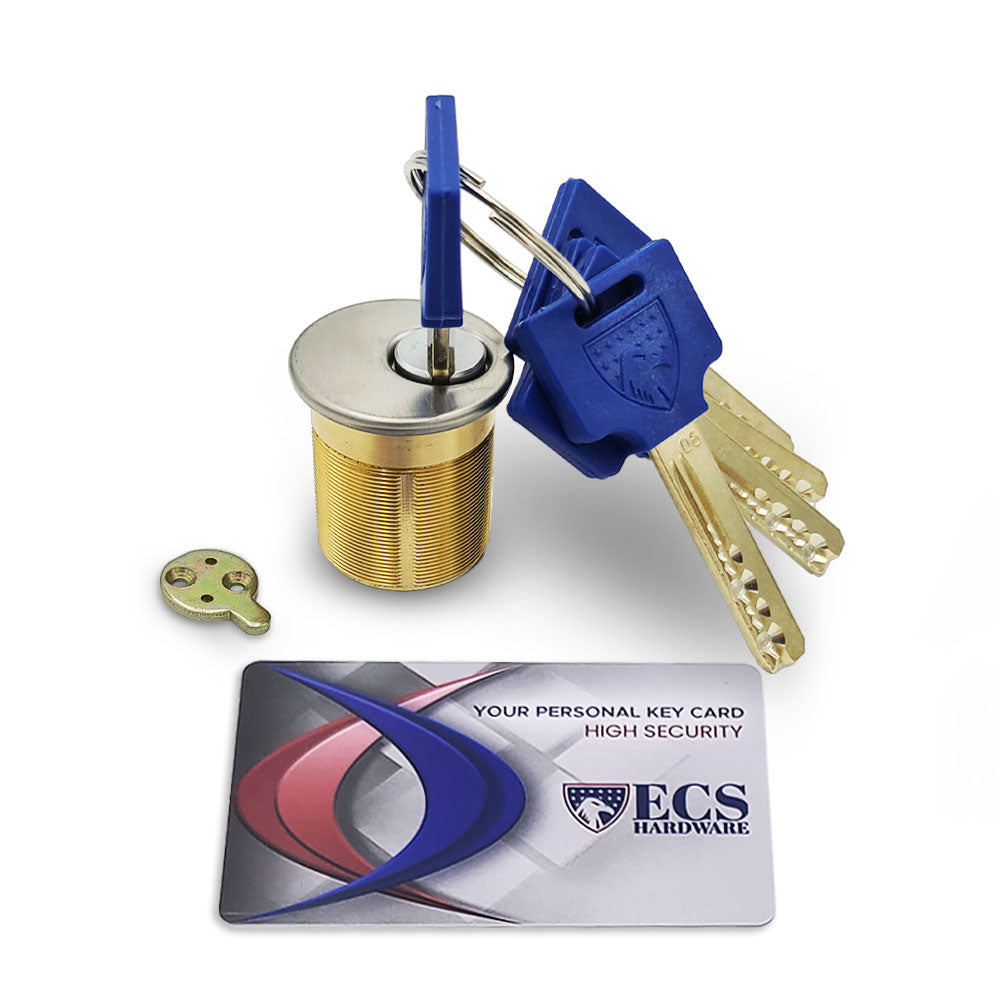ECS HARDWARE - Durable Premium Key Controlled Mortise Cylinder - 1-1/4