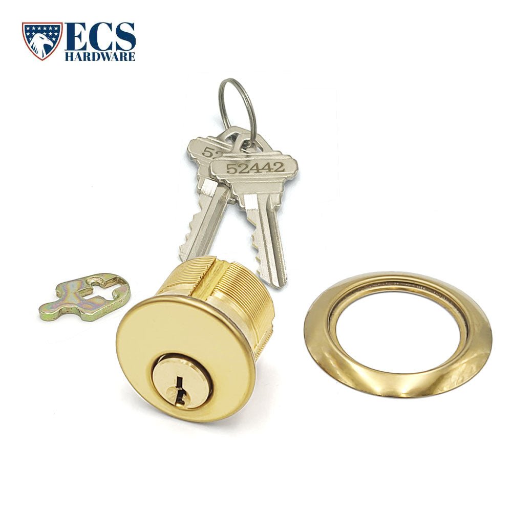 ECS HARDWARE - Durable Premium Mortise Cylinder - 1-1/4" US3 Polished