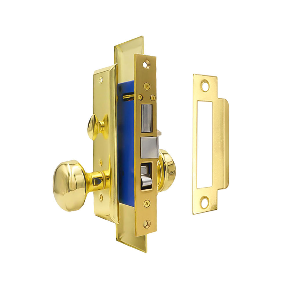 ECS HARDWARE - Durable Heavy Duty Mortise Knob Lock US3 Polished Brass ...