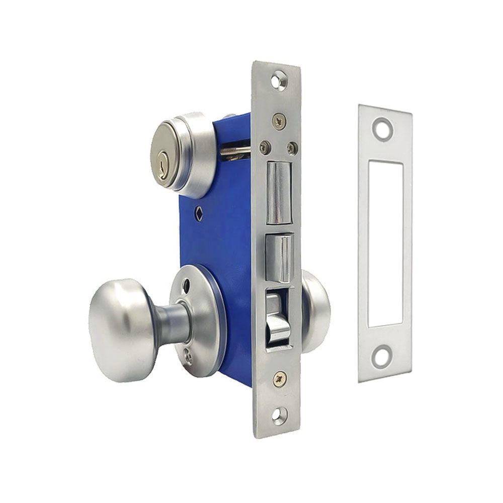 ECS HARDWARE - Durable Mortise Lockset Gate Lock with Knob US26D Silve ...