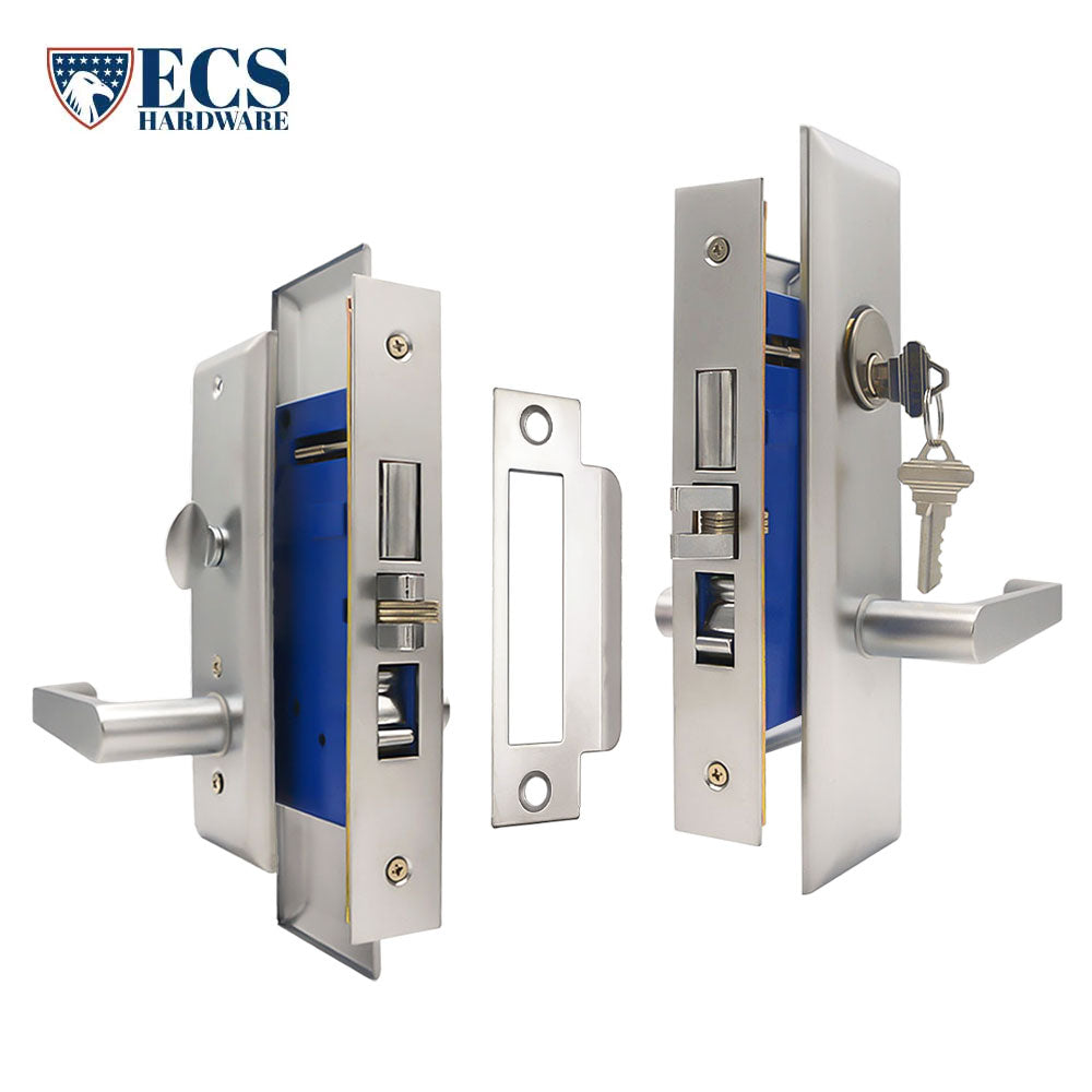 ECS HARDWARE - Durable Heavy Duty Mortise Lockset with Lever 26D Satin