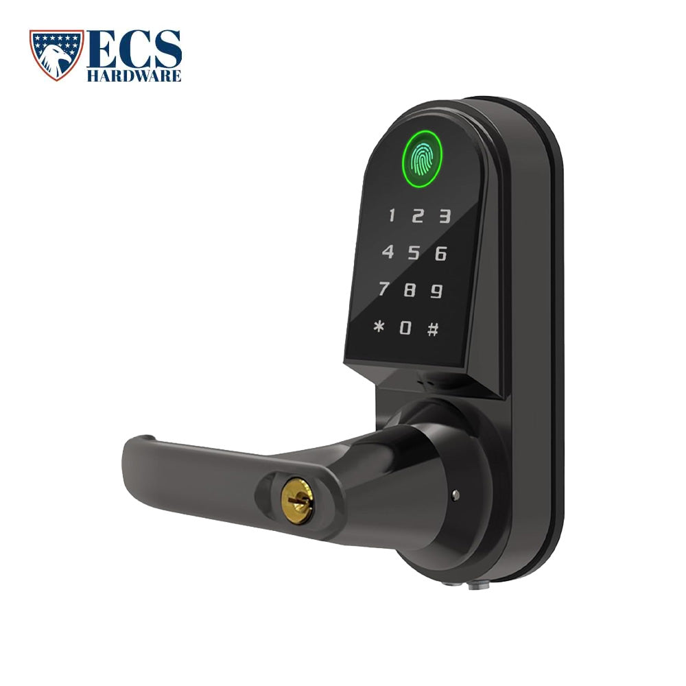 ECS HARDWARE - S210BL-F Smart Door Lock with Fingerprint Reader and Le