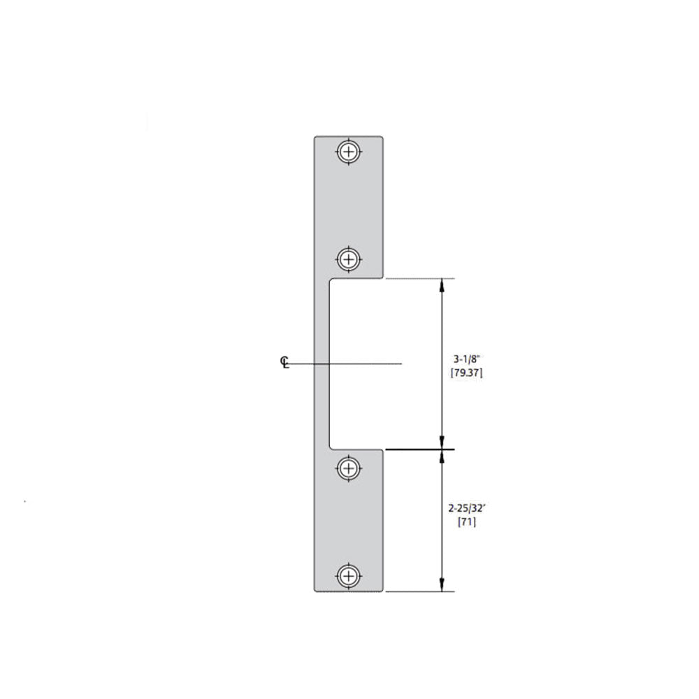 HES - 1006 Series - Faceplate for Mortise Locks with 1 Inch Deadbolt w ...