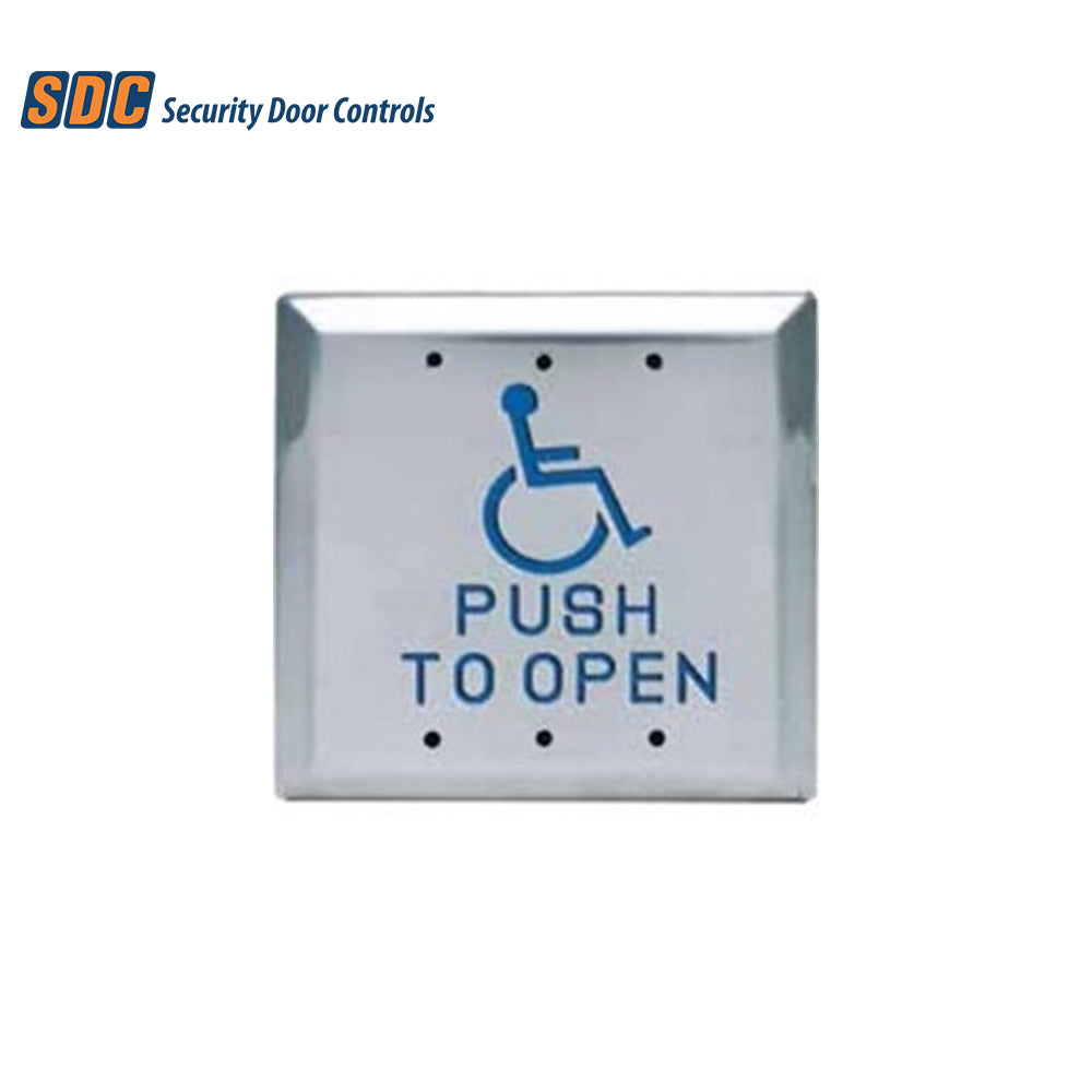 SDC - 482A4U - Square Push Plate Switch - 4-1/2 - Push to Open Blue In