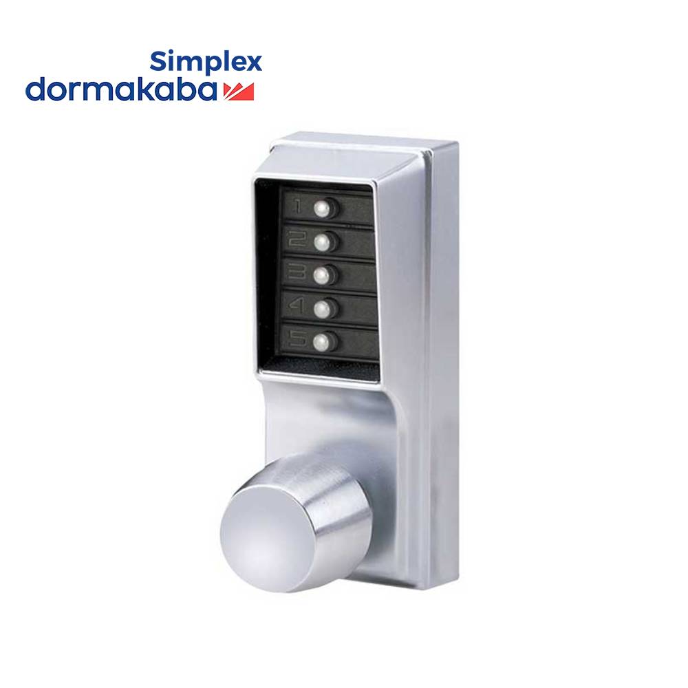 Simplex - 1011 - Mechanical Pushbutton Cylindrical Lever Lock with Com