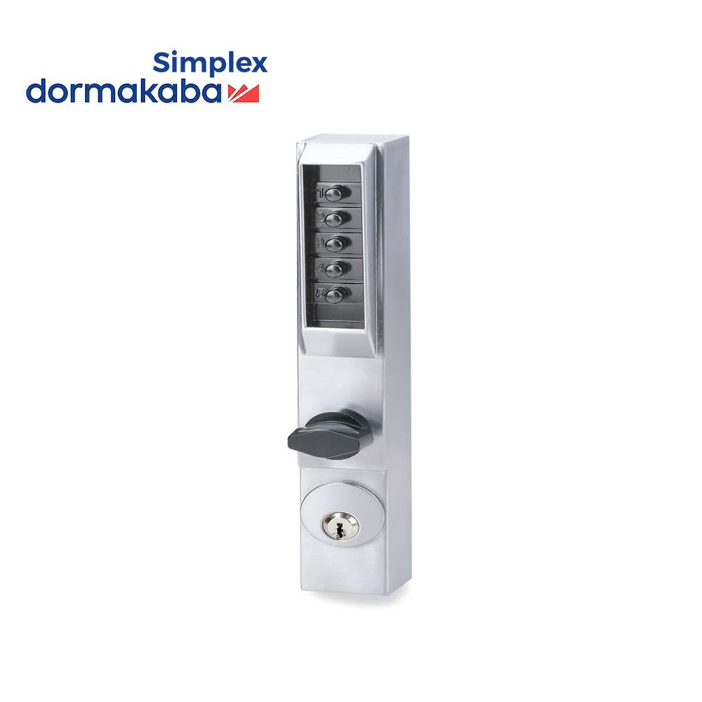 Simplex - 3001 - Pushbutton Narrow Stile Lock with Thumbturn - Optiona
