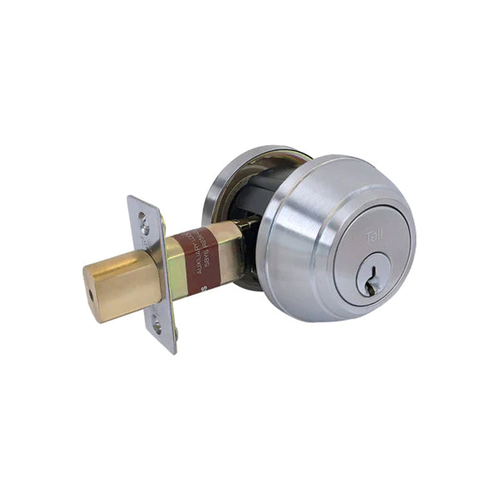 TELL DB1000 Series Heavy Duty Tubular Deadbolt - Double Cylinder - Gra