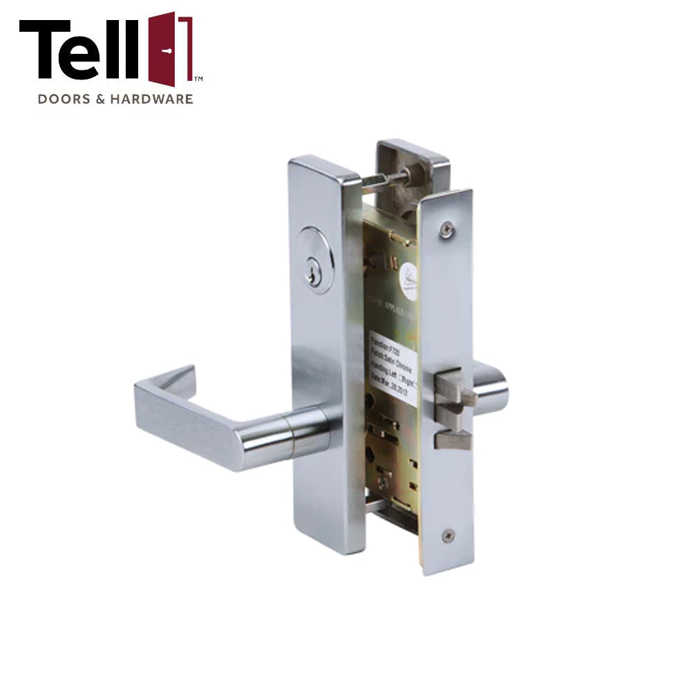 TELL ML138607 Heavy Duty Mortise Lock - Satin Chrome (US26D) - 2-3/4"