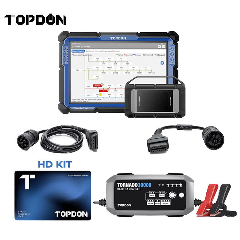 TOPDON Phoenix Smart Intelligent Diagnostic Scanner with Heavy Duty Ca