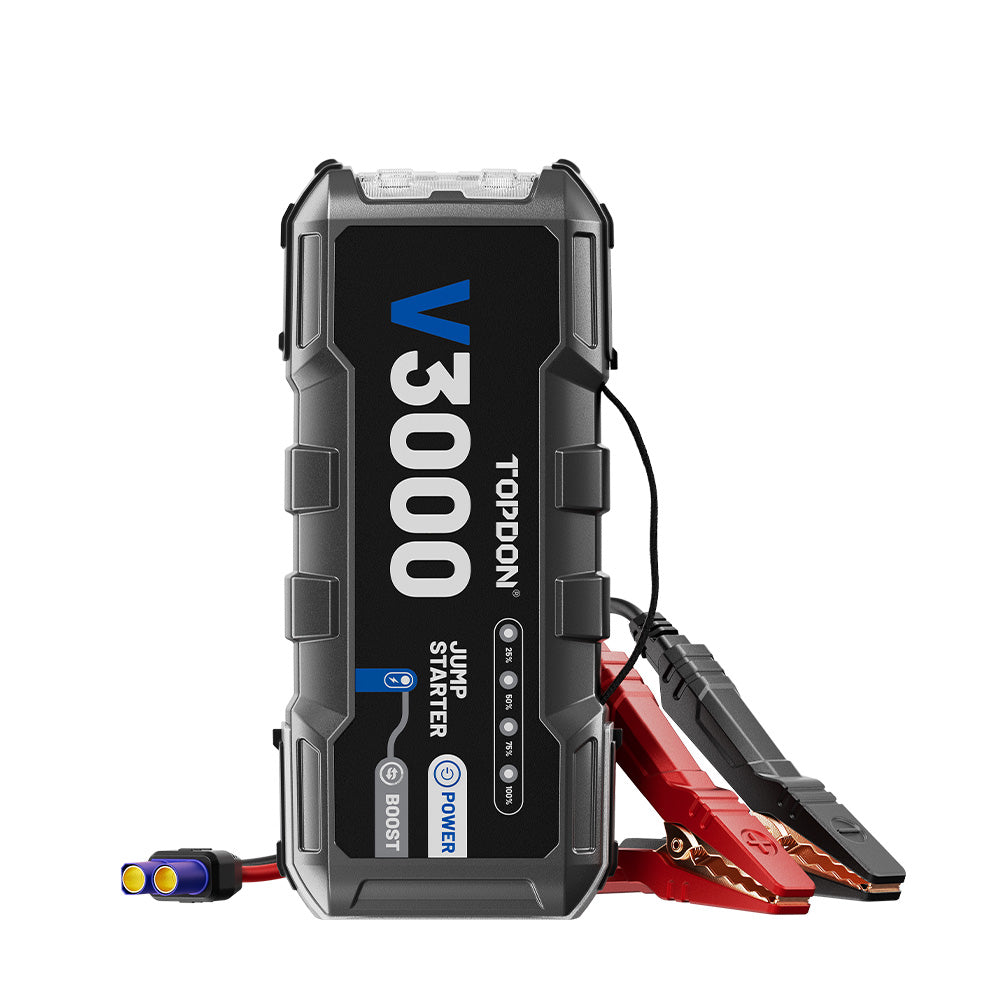 TOPDON V3000 3000A Peak Battery Jump Starter and Power Bank with Flash ...