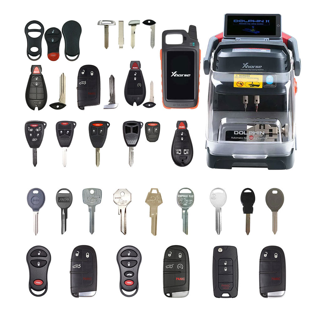 Dodge Starter Pack Bundle with Xhorse XP-005L Key Cutting Machine, Rem ...