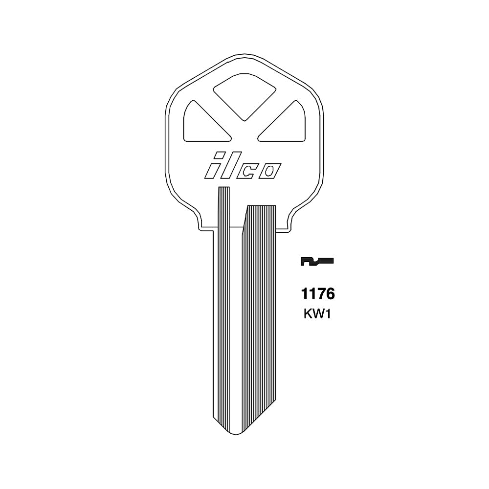 Brass Finish Key Blank - KWI-1KE / KW1 BR (Packs of 50)