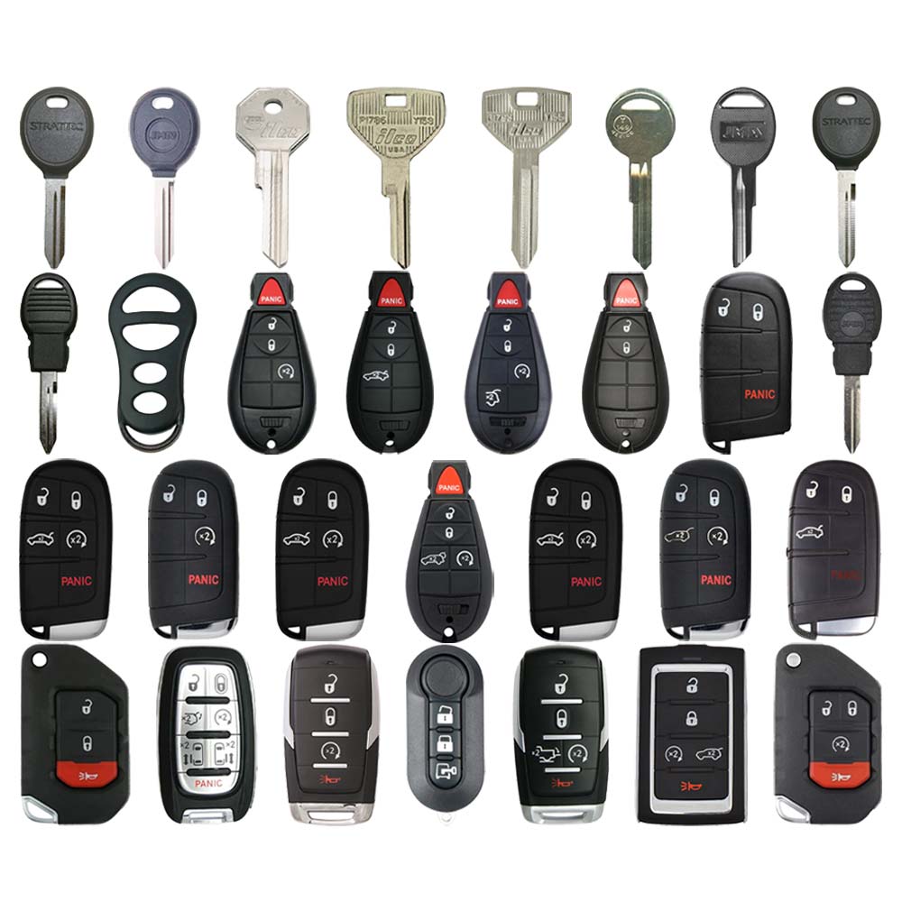 AKS KEYS Aftermarket Starter Pack with 30 Dodge Jeep Chrysler Remotes ...