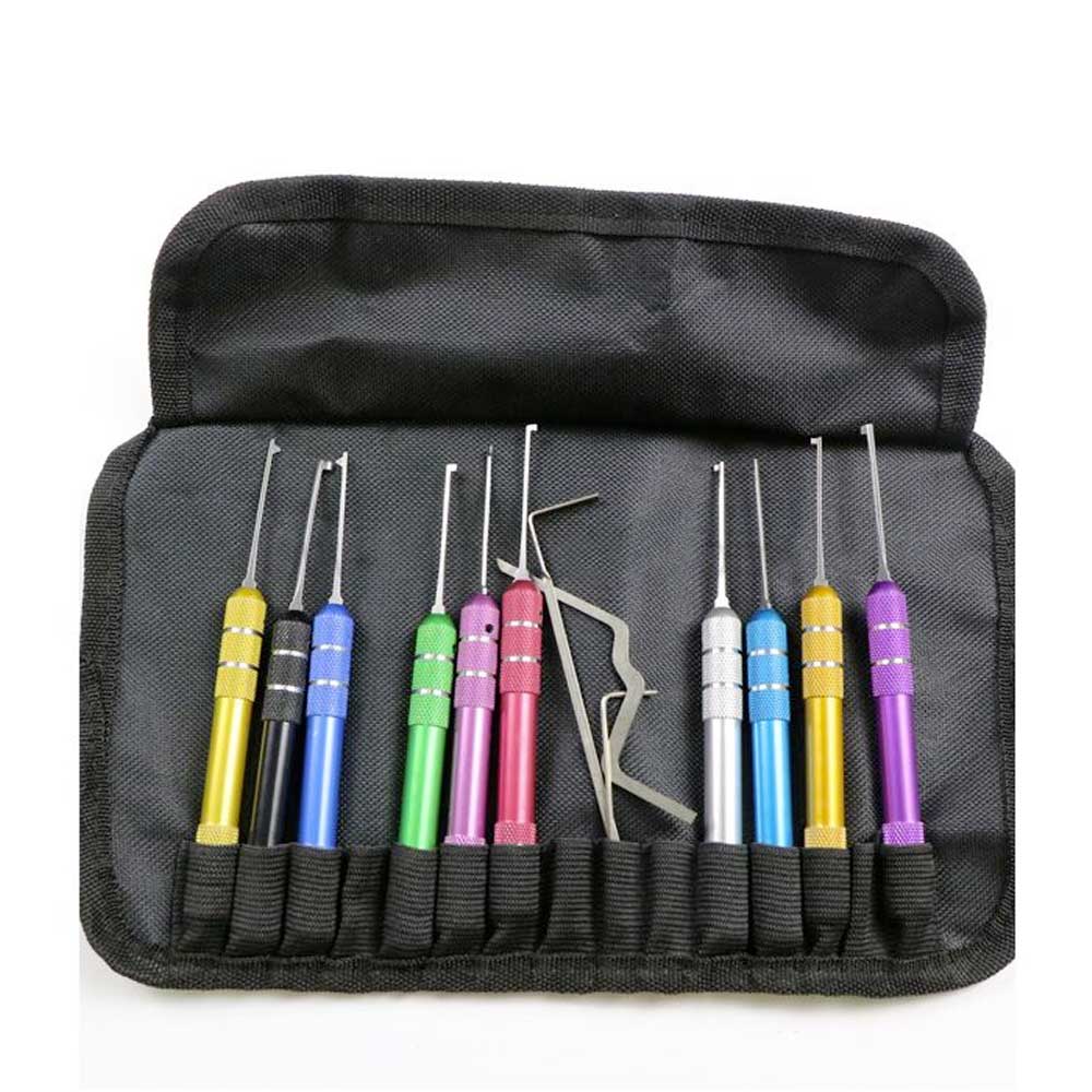 ECS AUTO PARTS Lock Pick Set 13 in One Colorful Locksmith Training Set ...