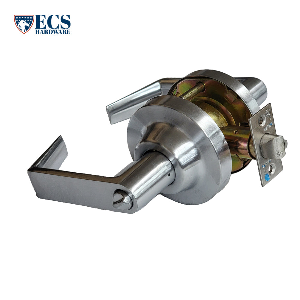 Lever Set Handle - 2-3/4 - Satin Chrome - Entrance - Grade 1