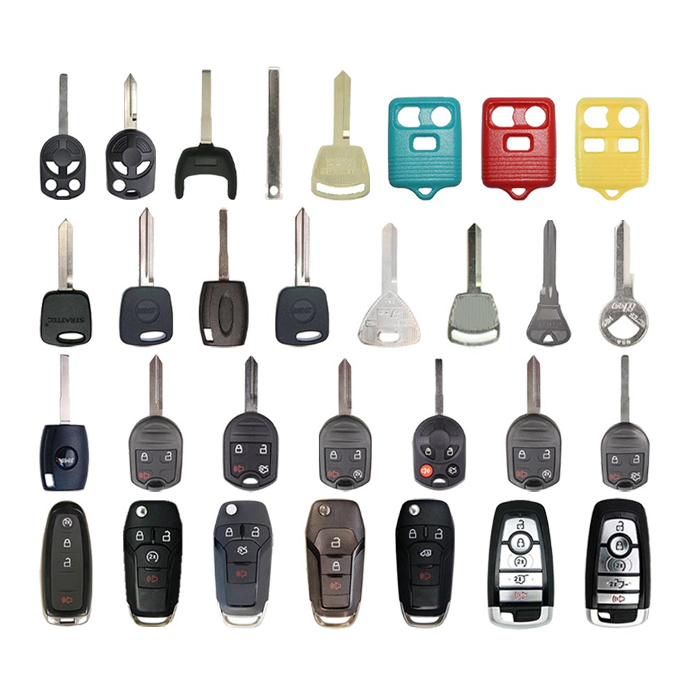AKS KEYS Aftermarket Starter Pack with 30 Ford Remotes, Shells, Key Bl ...