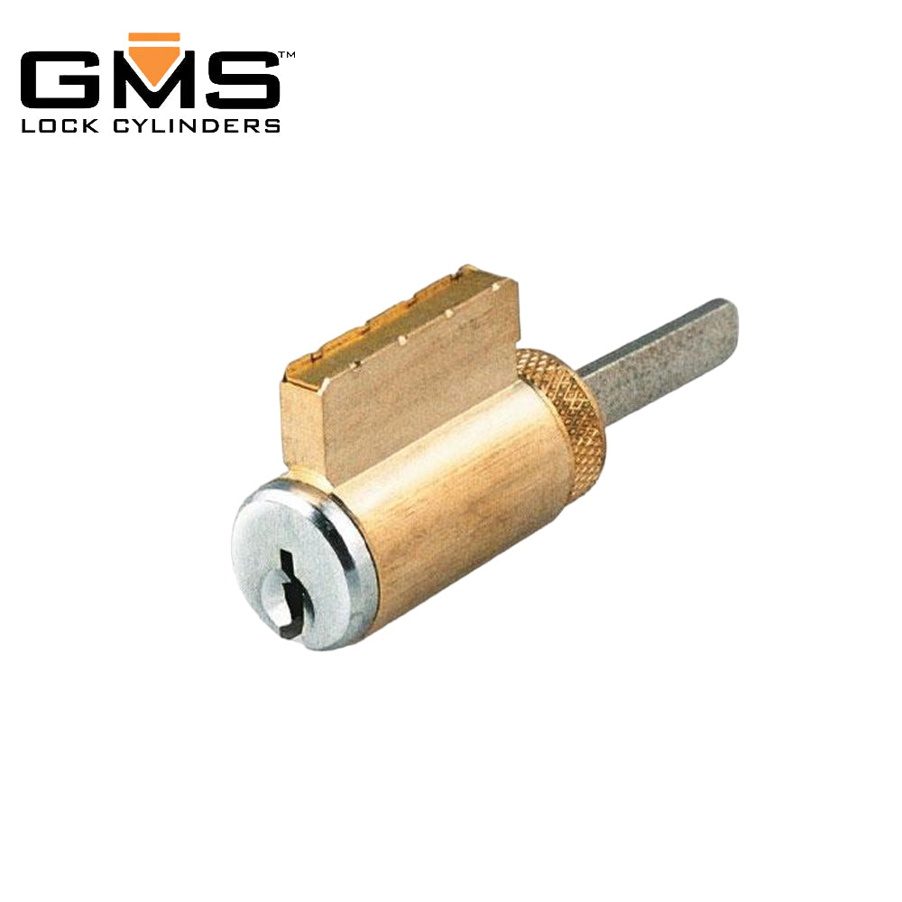GMS KIK Cylinder - w/ Assorted Tailpiece - 5-Pin - US4 - Polished Bras