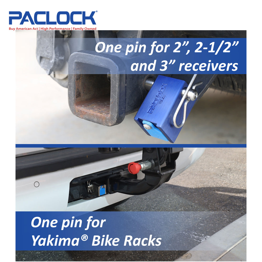 PACLOCK Locking Hitch Pin Kit for 2″, 2.5″, 3″ and Yakima Bike Racks