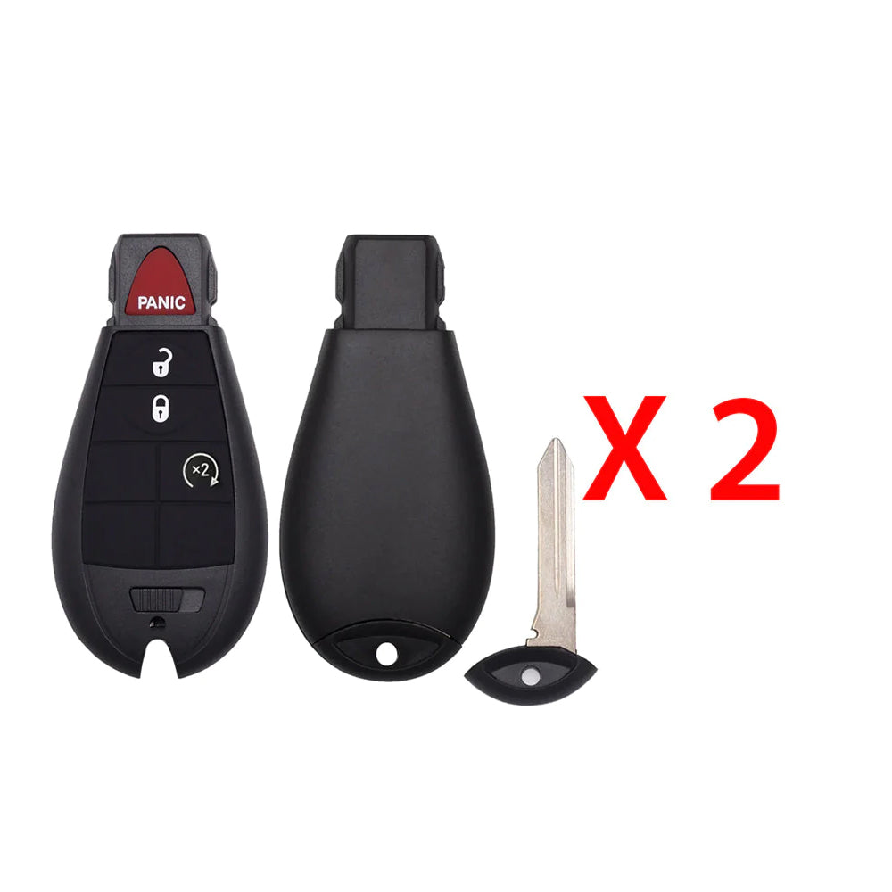2 Fobik Key Case Shell 4B Compatible with RAM Jeep GQ4-53T New Uncut B ...