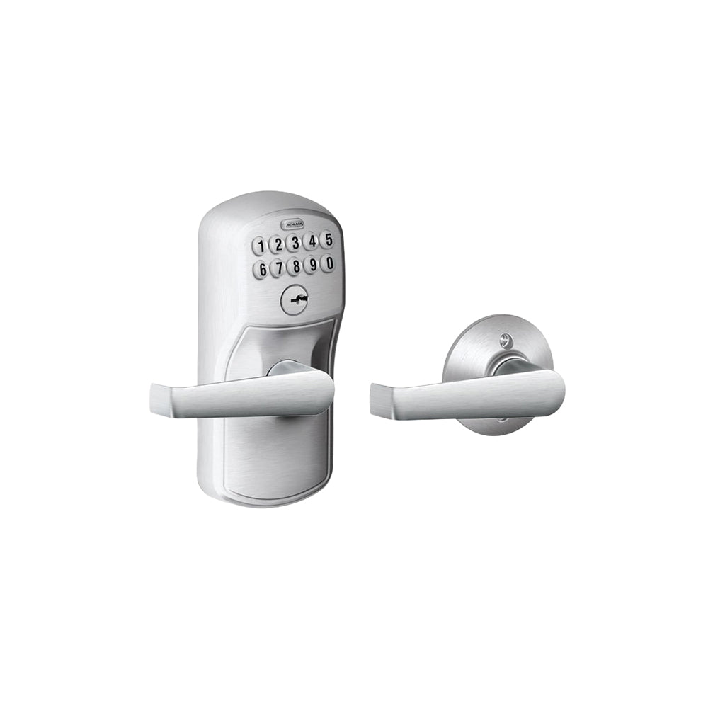 Schlage FE575 Keypad Lever with Plymouth Trim and Elan Lever with Auto
