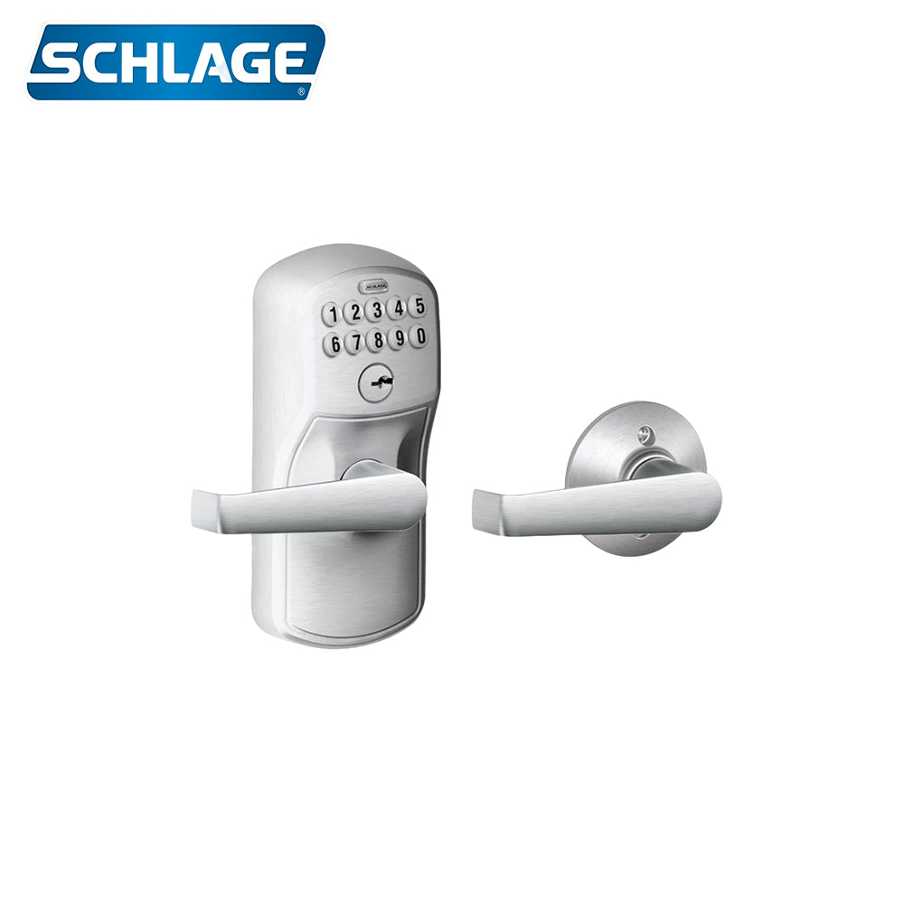 Schlage FE575 Keypad Lever with Plymouth Trim and Elan Lever with Auto