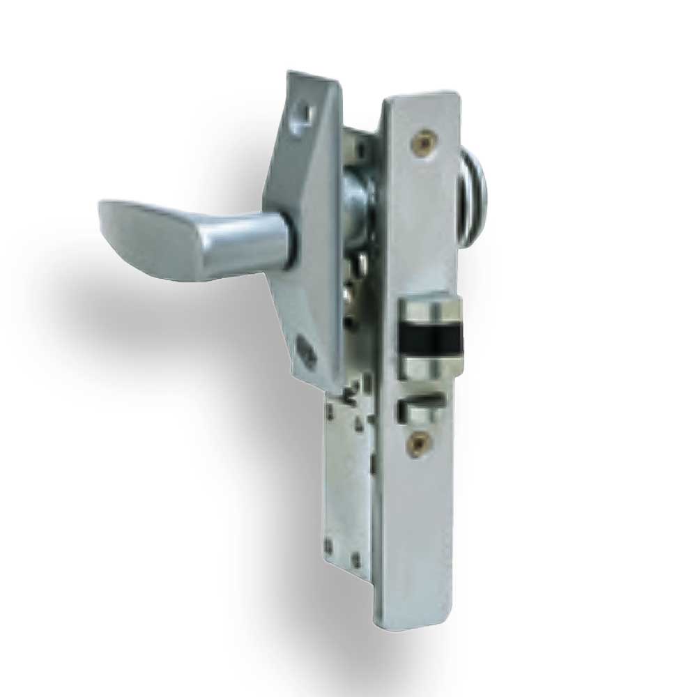 TELL AD100221 Narrow Style Deadlatch Lockset 1 1/8" Backset Aluminum a