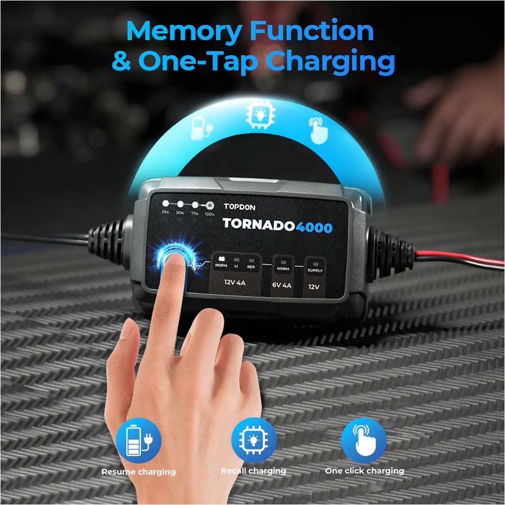 TOPDON TORNADO 4000 - Versatile and Safe All-in-one Battery Charger