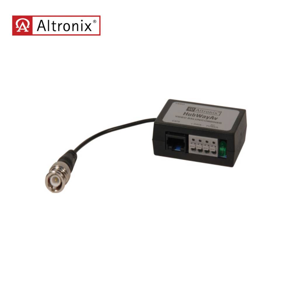 Altronix - HUBWAYAV - Video Balun/Data/Video Combiner For 24/28VAC