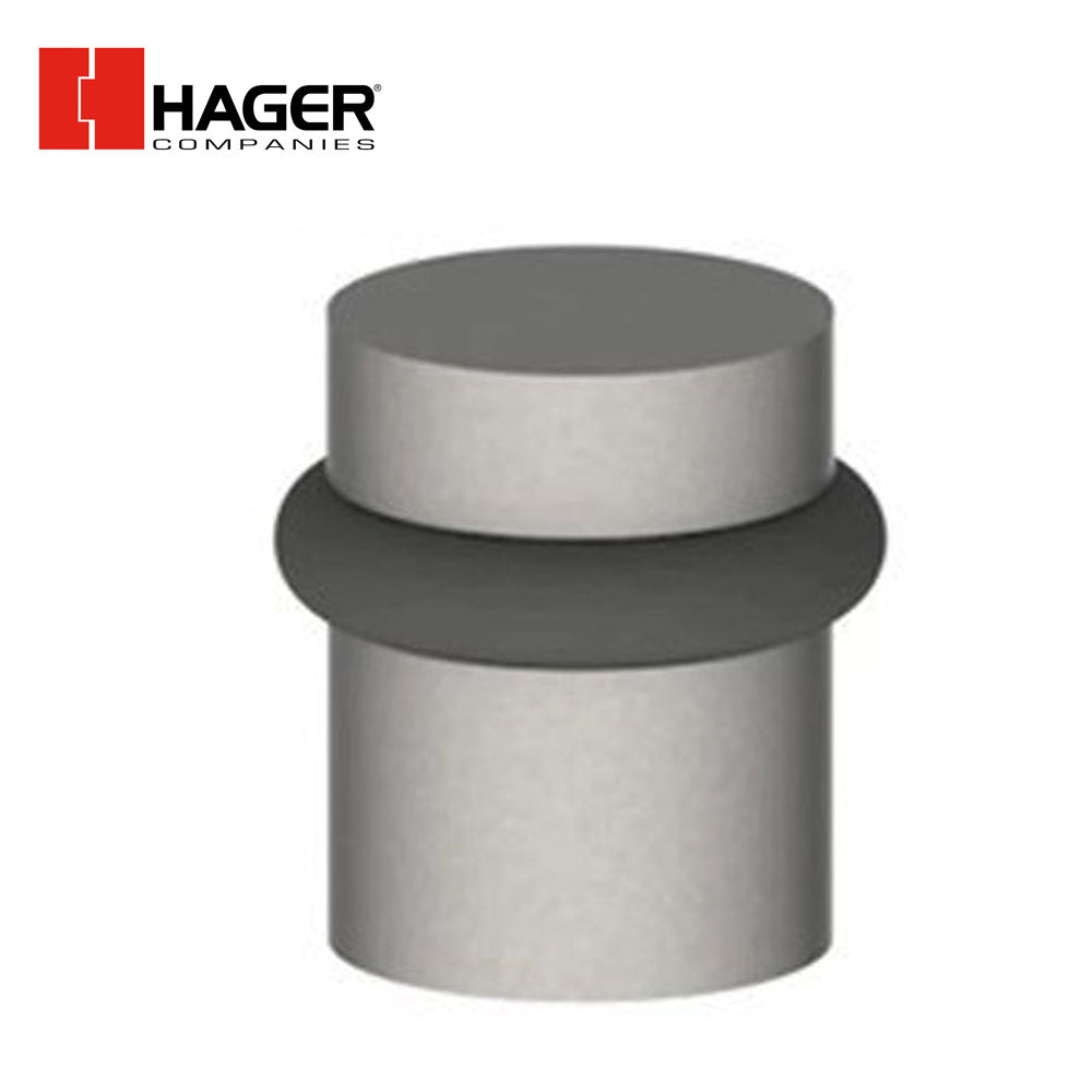 HAGER - 248F - Modern Style Universal Stop - Black rubber bumper - Sat