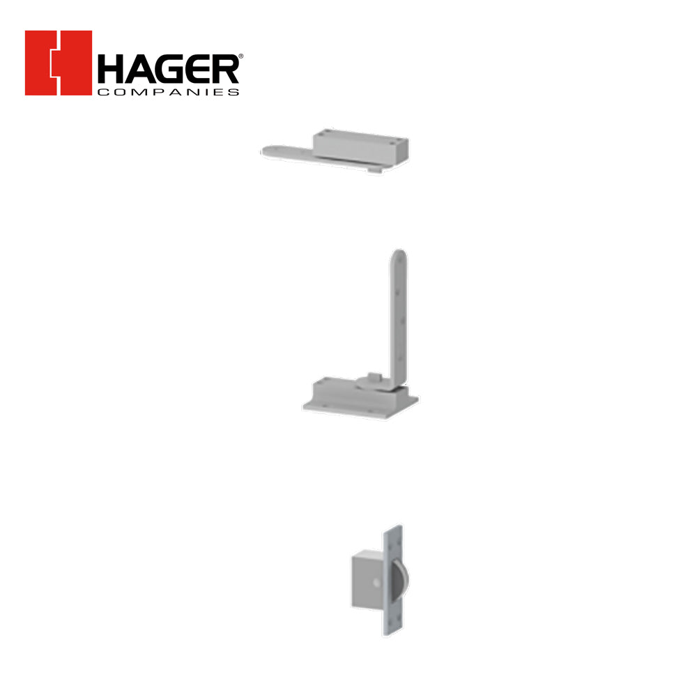 HAGER - 612 - Surface Hospital Pivot Set - Masonry Floor - 626 (Satin