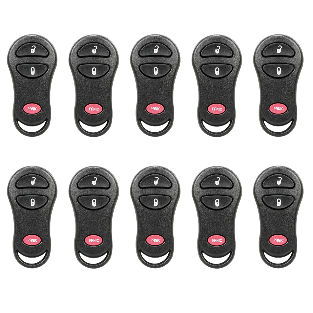 1999 - 2004 Dodge Jeep Keyless Entry 3B Fob FCC# GQ43VT9T (10 Pack ...
