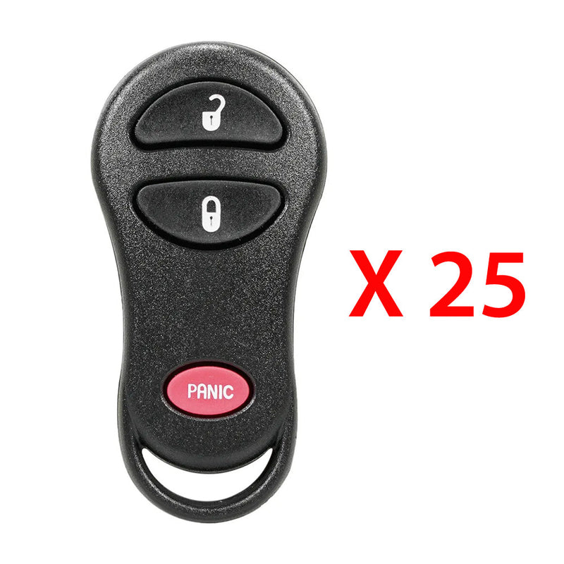 1999 - 2004 Dodge Jeep Keyless Entry 3B Fob FCC# GQ43VT9T (25 Pack ...