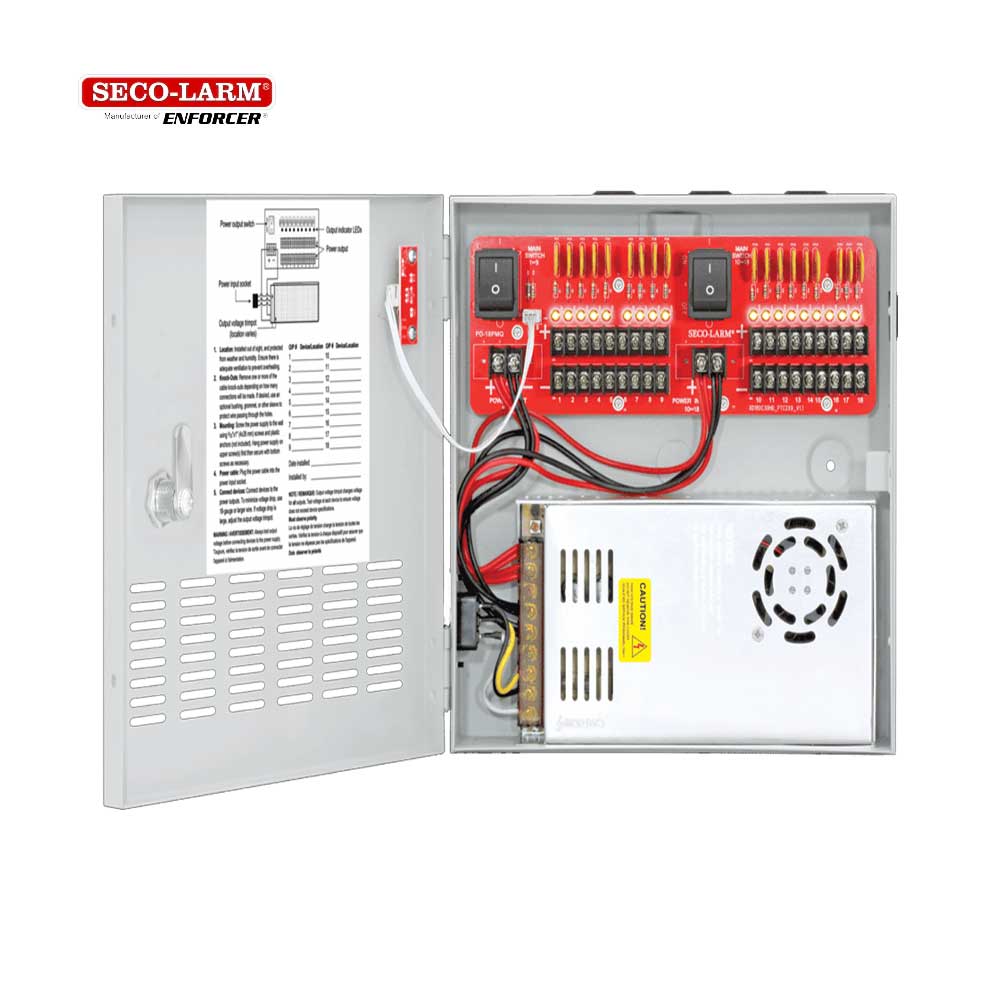 SECO-LARM PC-U1820-PULQ 12VDC Switching CCTV Power Supply, 18 Outputs,